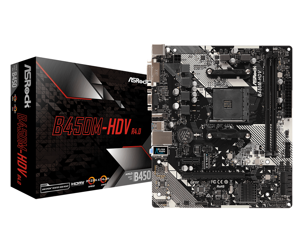 Материнська плата AsRock B450M-HDV R4.0 (sAM4, AMD B450) купити з ...