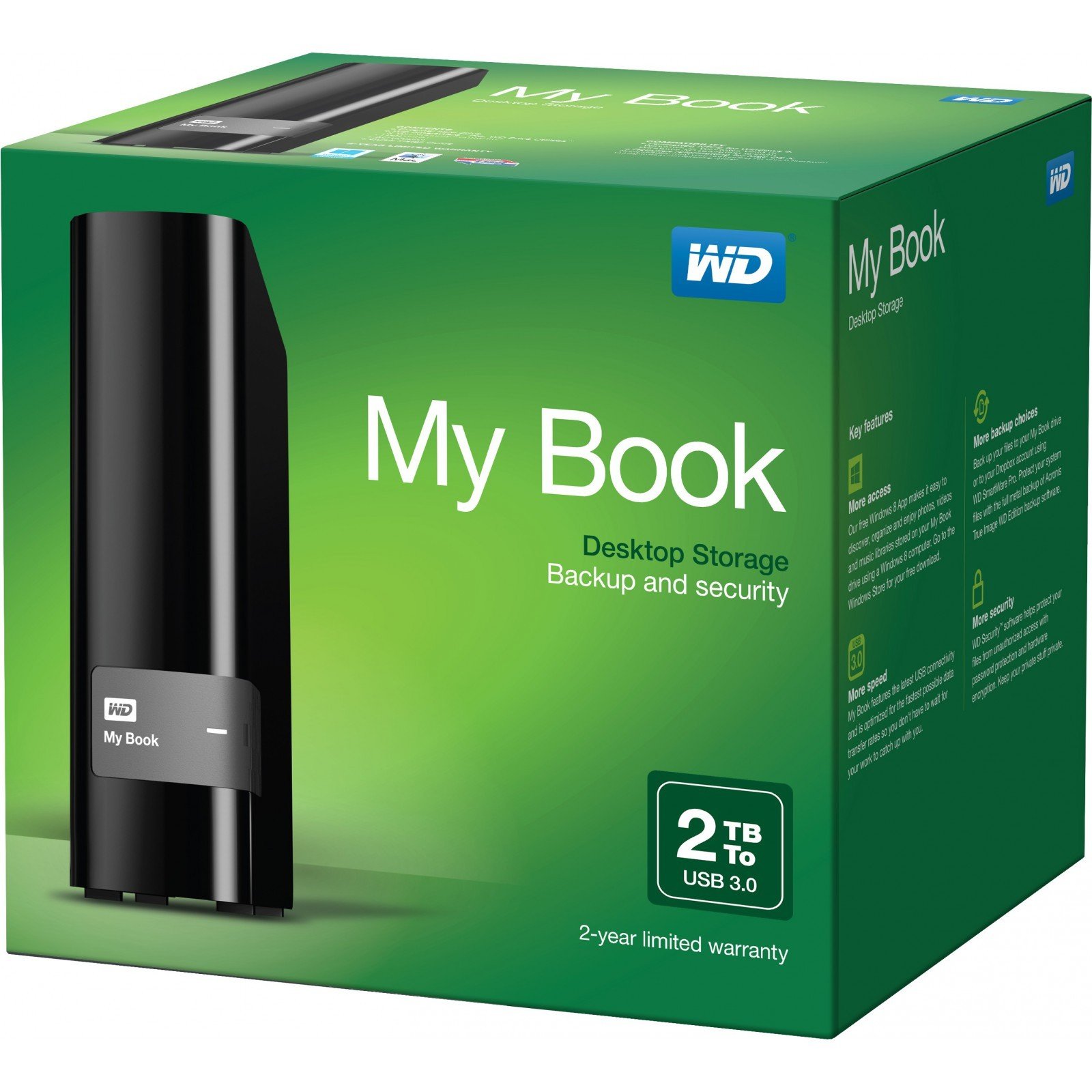 Внешний HDD Western Digital My Book 2TB WDBFJK0020HBK-EESN Black: обзор ...