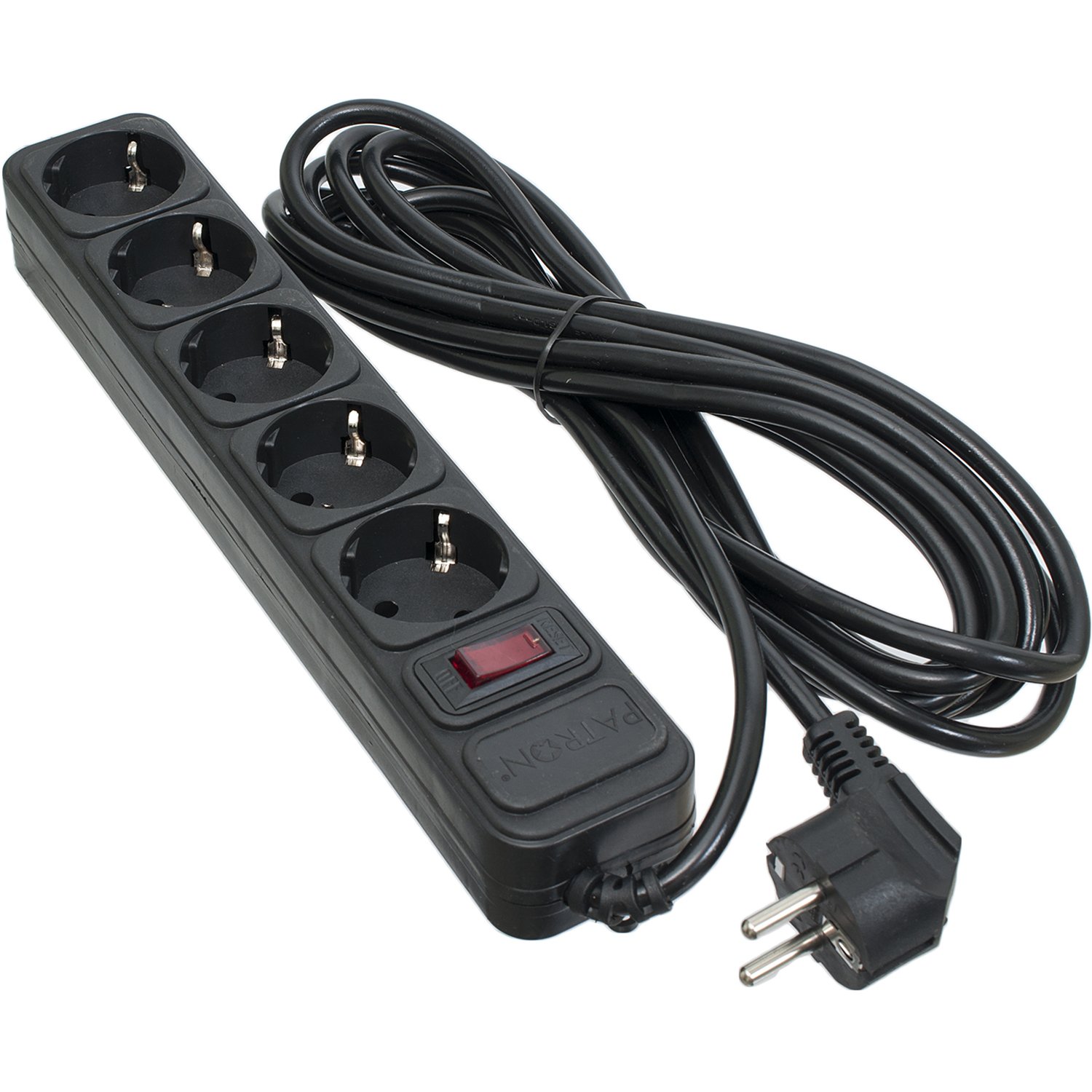 Купить Сетевой фильтр PATRON 5 м 10A 5 розеток (EXT-PN-SP-1055) Black ...