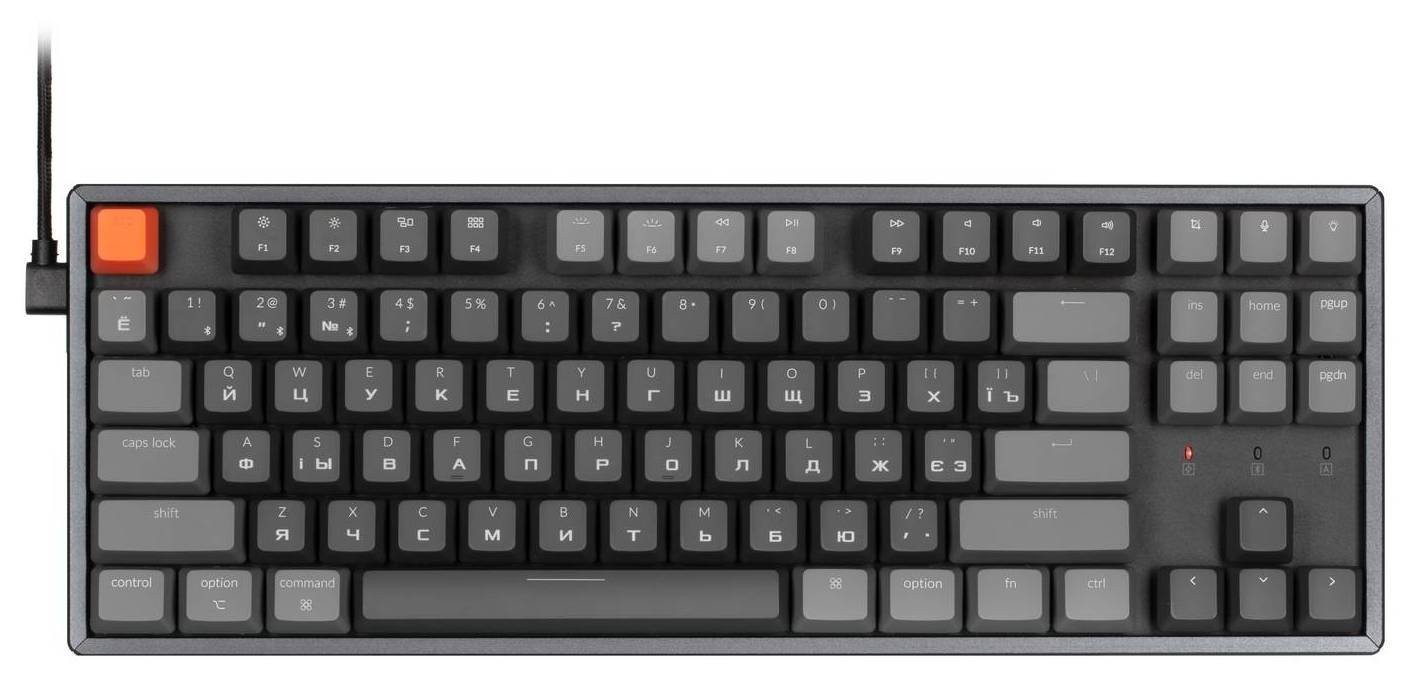 Клавіатура Keychron K8 87 keys White LED Gateron Brown (K8A3) Black купити в Україні: Київ ...