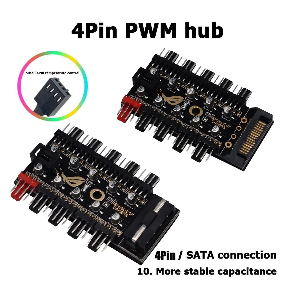 T-Adapter 10x PWM HUB 4pin sata power: обзор, характеристики, цена на T ...