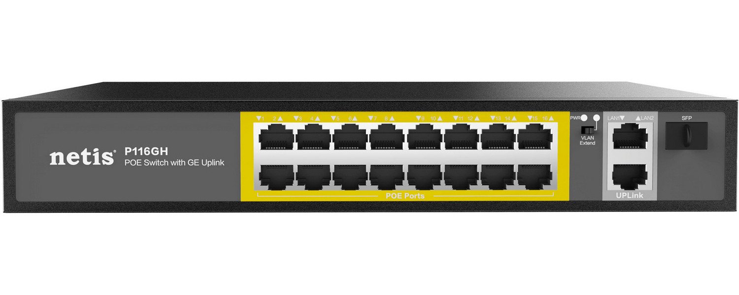 Купити Мережевий комутатор Netis P116GH - ціна в Києві, Львові, Вінниці ...