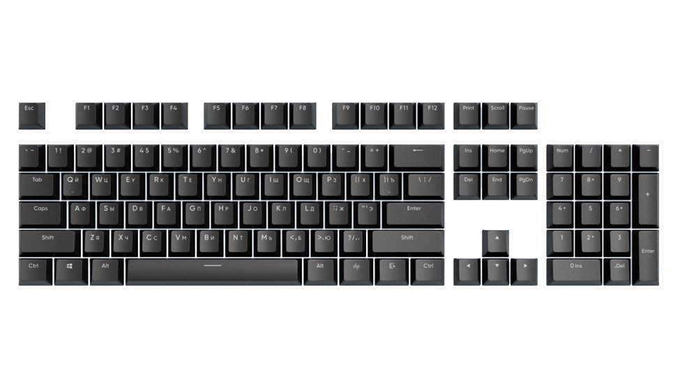 Набір кейкапів Dark Project KS-45 PBT ENG/RU/UA (DP-KS-0045) Black ...