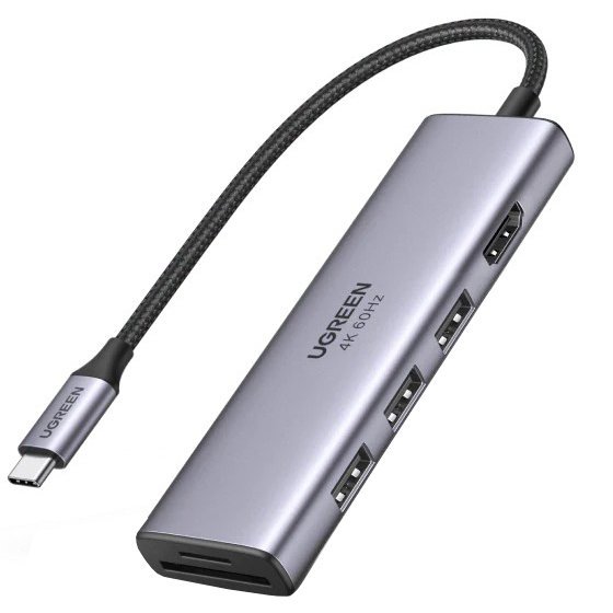 Купить USB-хаб Ugreen CM511 USB Type-C 4 in 1 (60383) Space Gray - цена ...