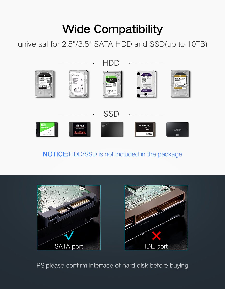 Зовнішня кишеня Ugreen US222 3.5" HDD/SSD - USB 3.0 (50422) Black: ціна ...