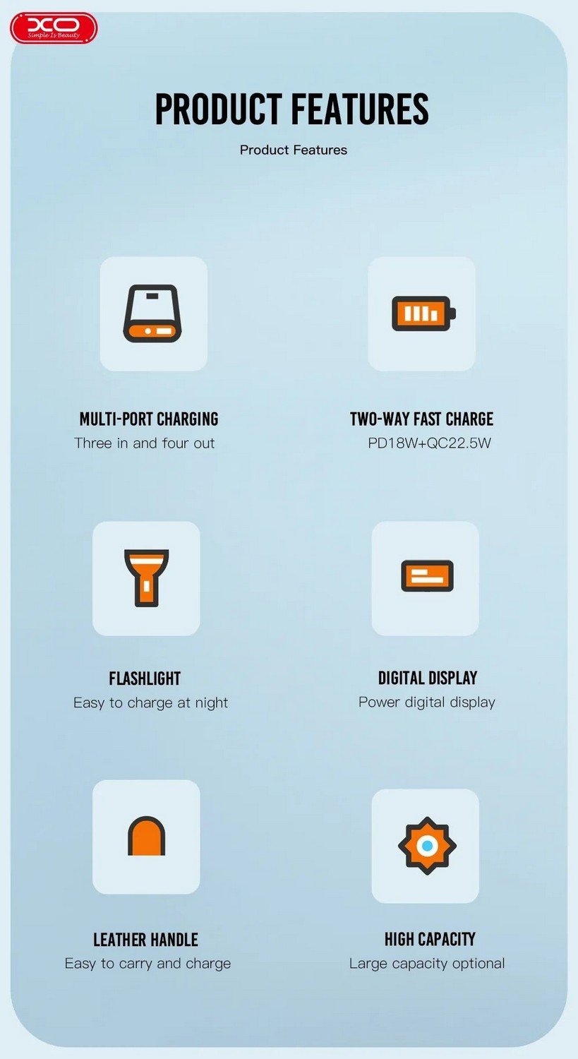 Powerbank XO PR156 30000 mAh 22.5W Black: ціна на powerbank XO PR156 30000 mAh 22.5W Black у ...