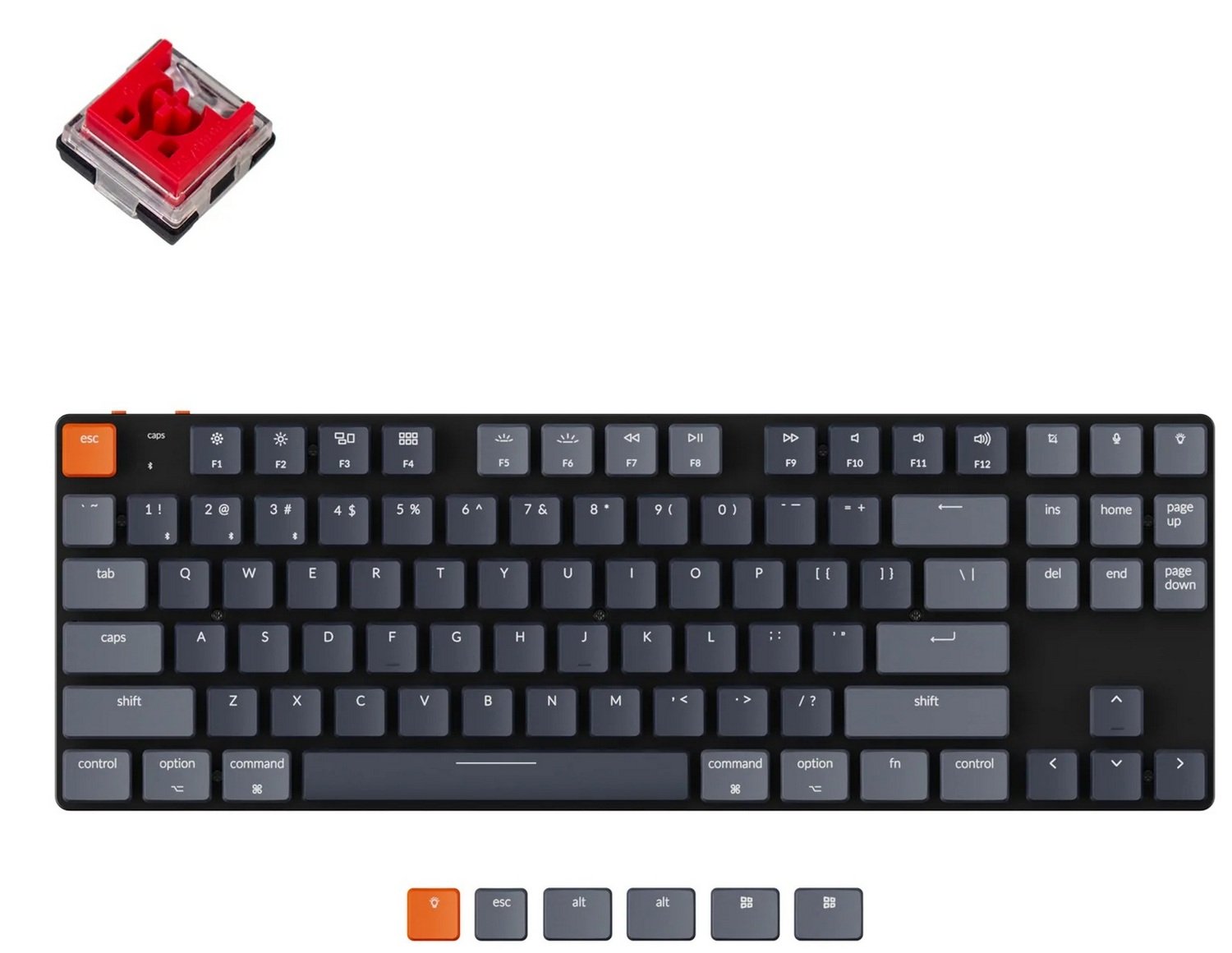 Клавиатура Keychron K1SE 87 Key White Led Optical Red Hot-Swap WL ...