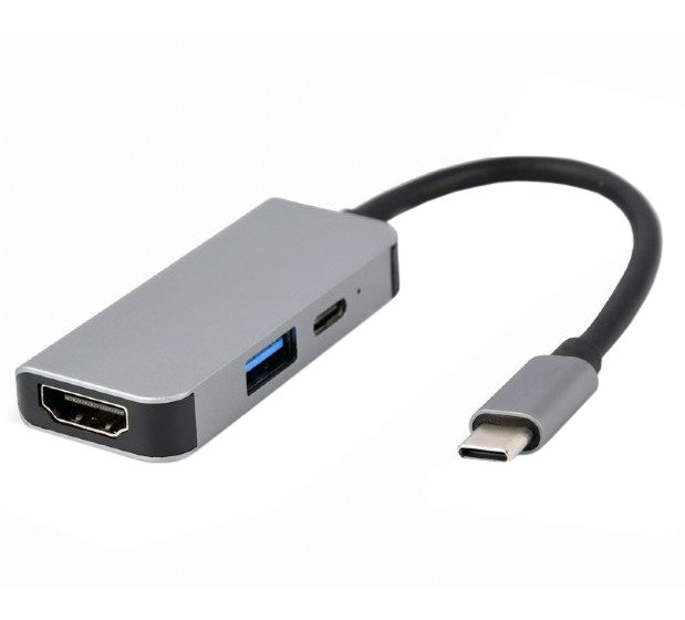 Купить USB-хаб Cablexpert USB Type-C 3 in 1 (A-CM-COMBO3-02) Grey ...
