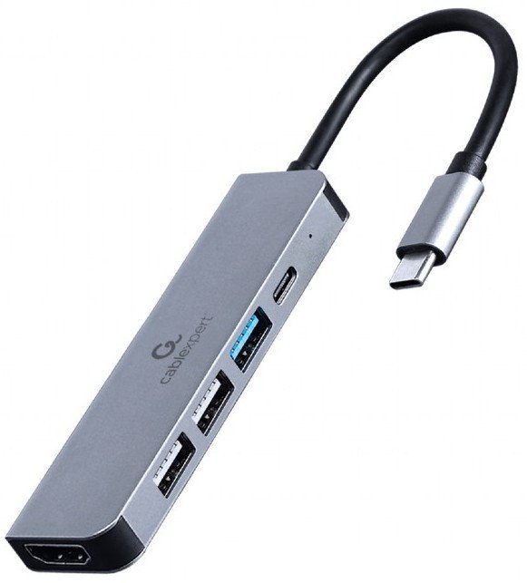 Купить USB-хаб Cablexpert USB Type-C 5 in 1 (A-CM-COMBO5-03) Grey ...