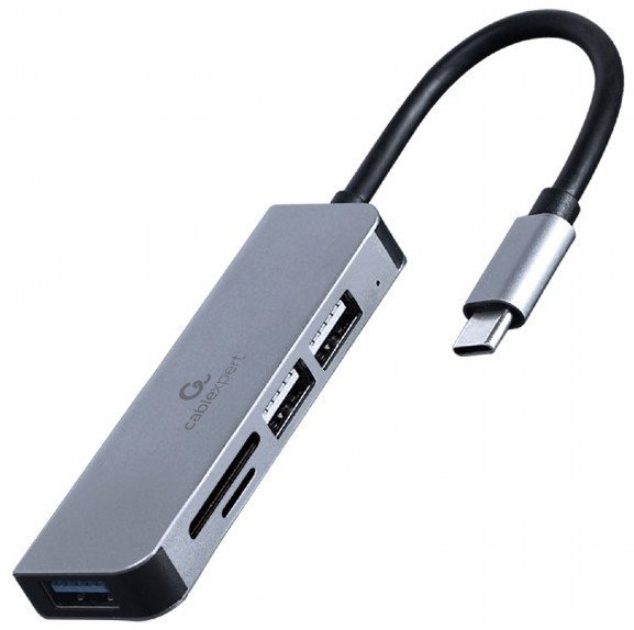 USB-хаб Cablexpert USB Type-C 5 in 1 (UHB-CM-CRU3P1U2P2-01) Grey купить ...