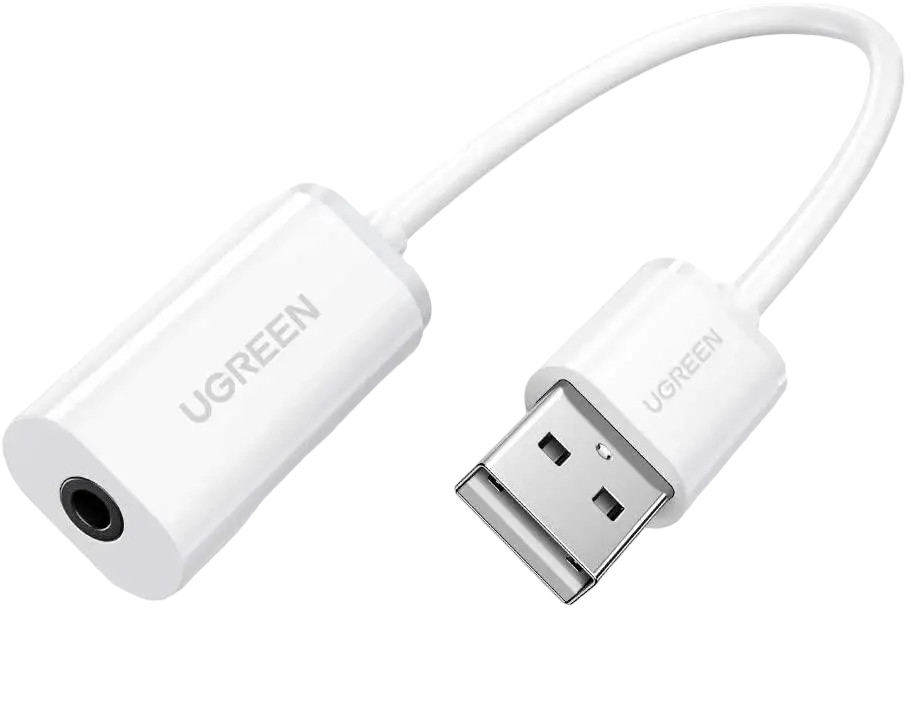 Звуковая карта Ugreen US206 USB 2.0 to Jack 3.5mm (30712) White купить ...