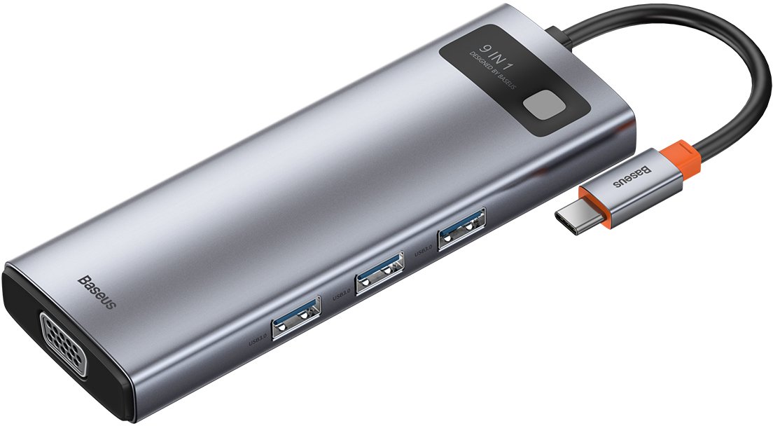 Купить USB-хаб Baseus Metal Gleam Series USB Type-C 9 in 1 (CAHUB-CU0G ...