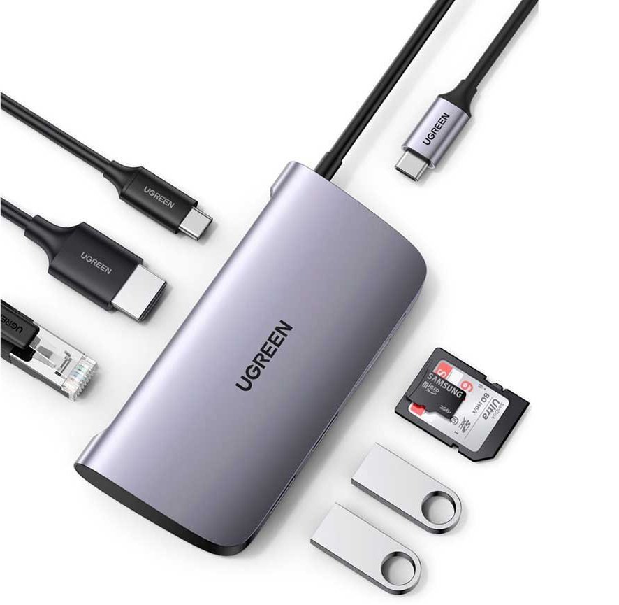 USB-хаб Ugreen CM212 USB Type-C 7 in 1 (50852) Grey: обзор ...