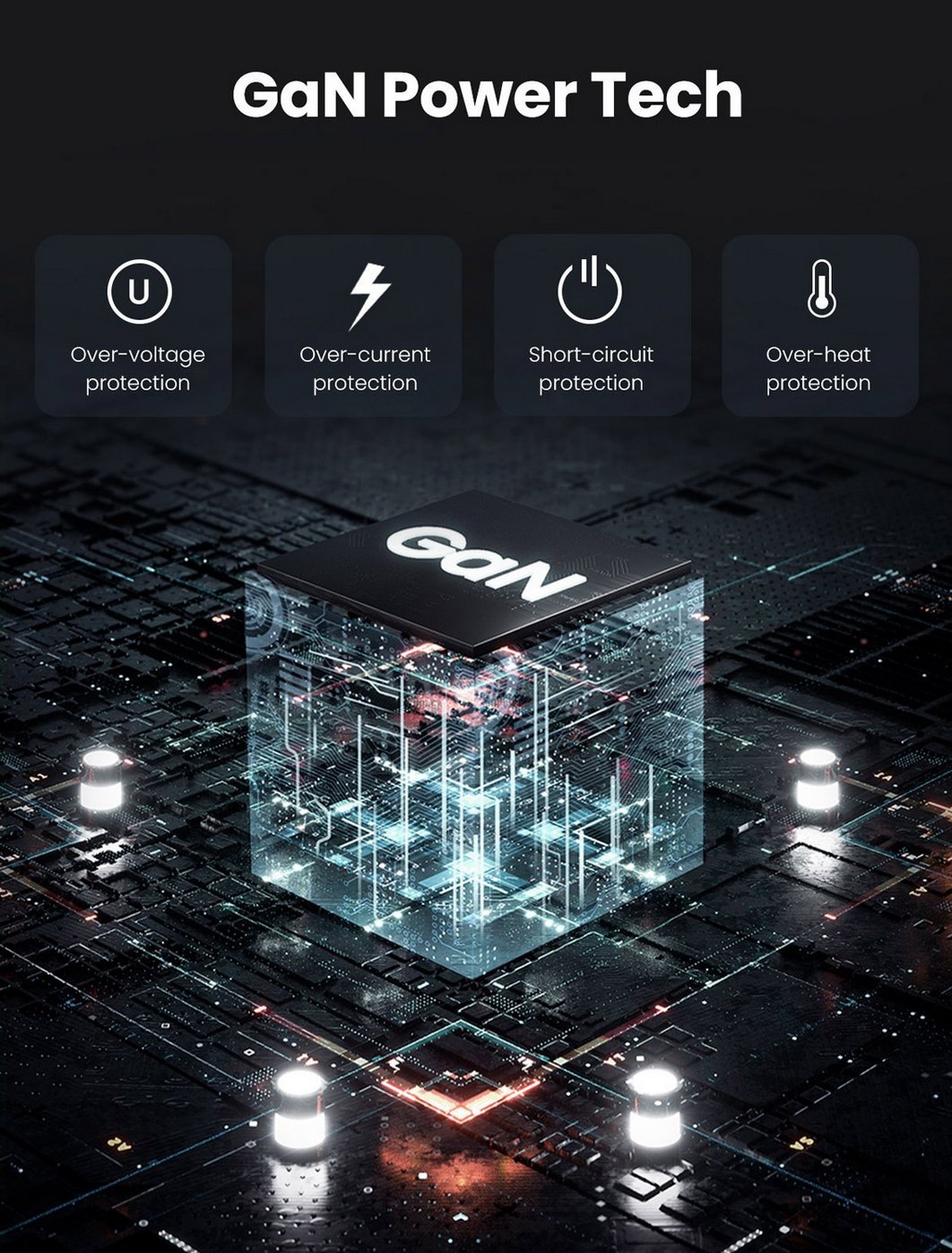 Сетевое зарядное устройство Ugreen CD226 USB + 3 x USB Type-C 100W ...