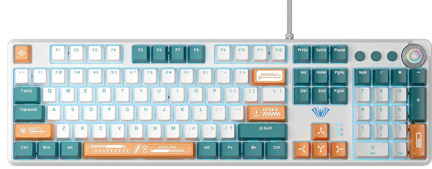 Клавіатура AULA F2088 PRO Mechanical KRGD blue plus 9 Orange keys ...