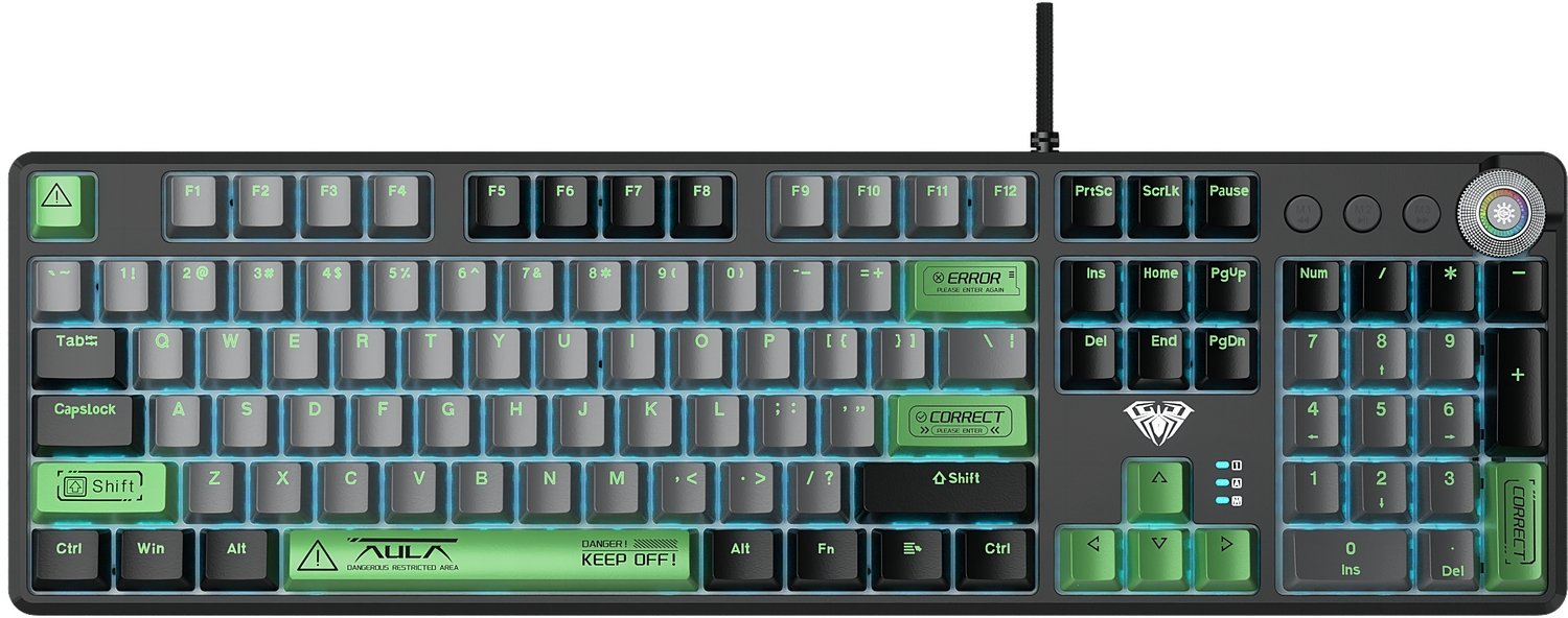 Клавіатура AULA F2088 PRO Mechanical KRGD blue plus 9 Green keys ...