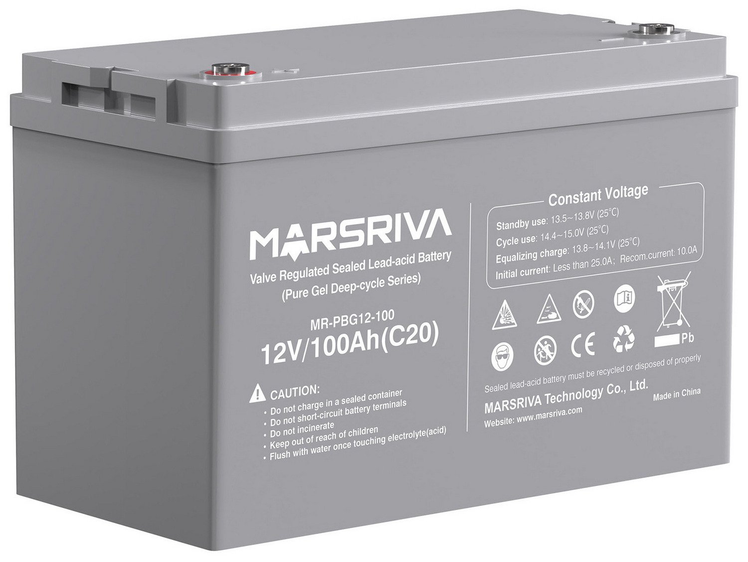 Аккумуляторная батарея Marsriva 12V 100Ah (MR-PBG12-100) купить в ...