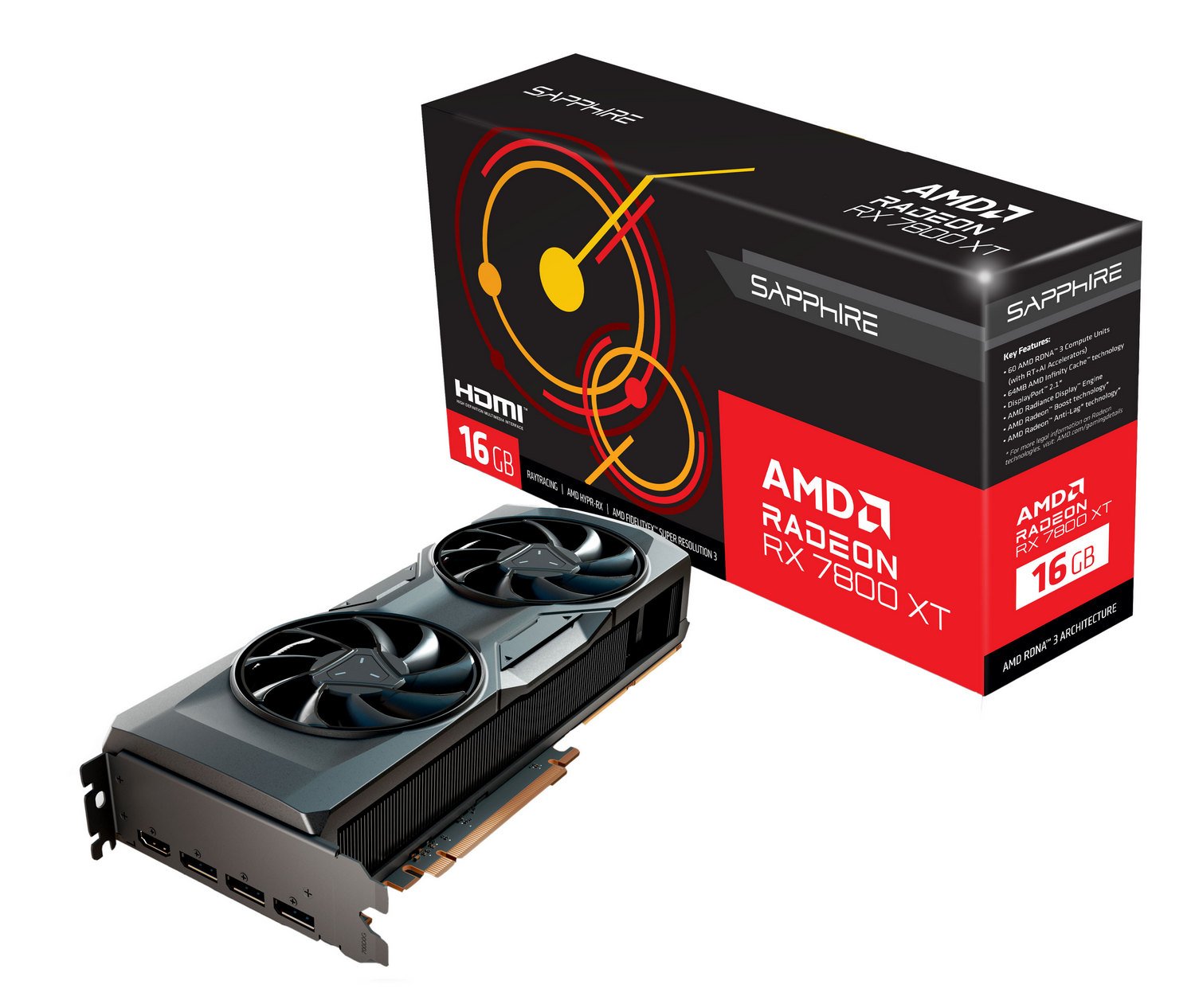 Продати Відеокарта Sapphire Radeon RX 7800 XT 16384MB (21330-01-20G) за ...