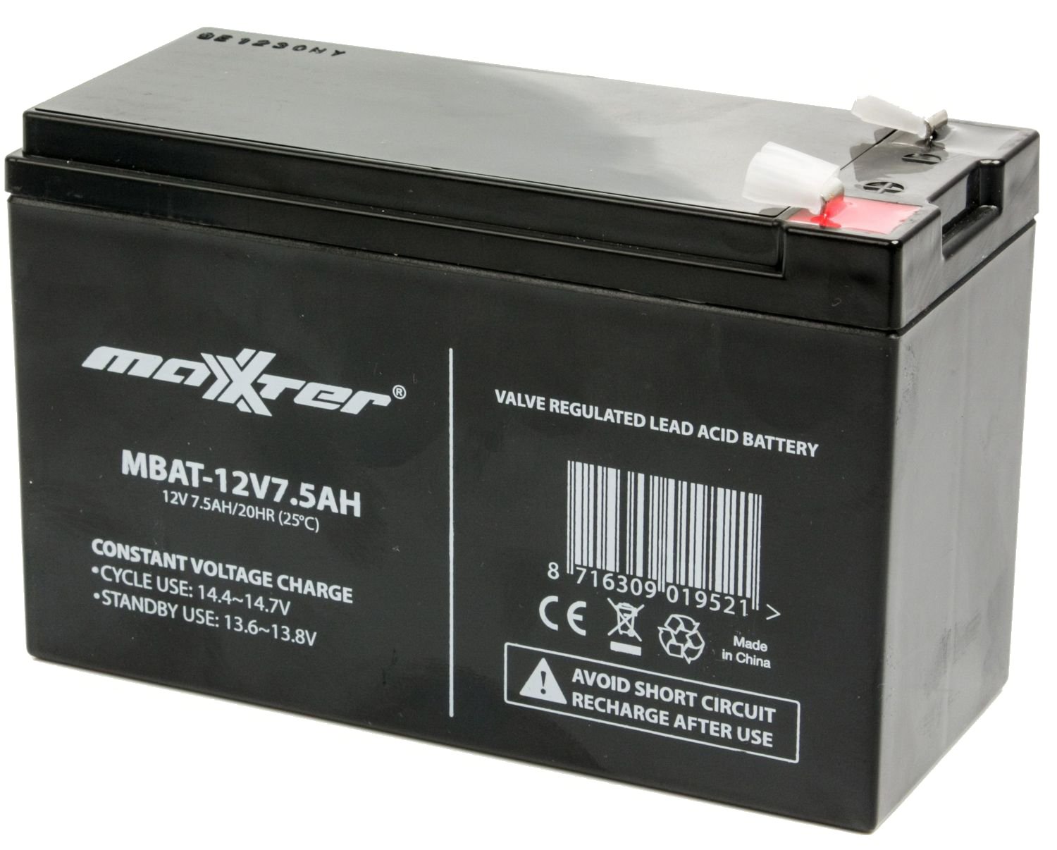 Аккумуляторная батарея Maxxter 12V 7.5Ah (MBAT-12V7.5AH) купить в Украине: Киев, Днепр, Харьков ...