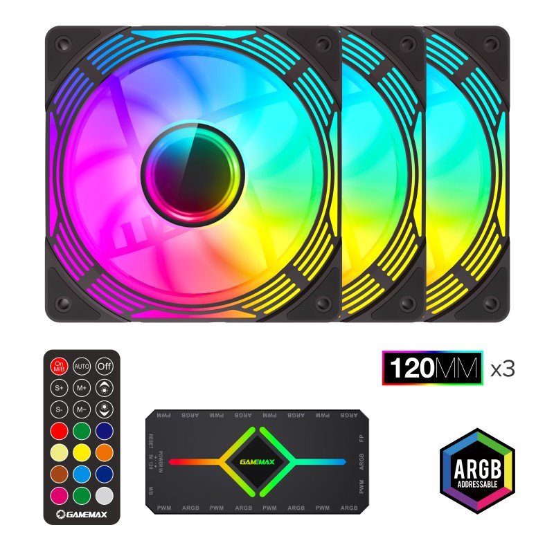 Кулер для корпуса GAMEMAX KF300 ARGB 3 in 1 Black купить в Украине ...