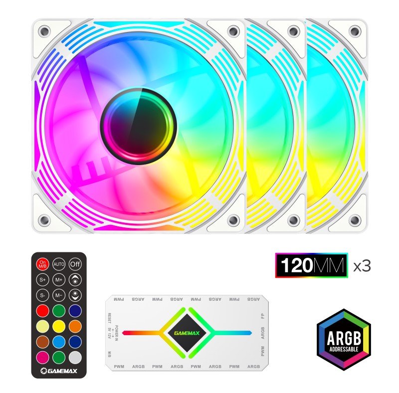 Кулер для корпуса GAMEMAX KF300 ARGB 3 in 1 White купить в Украине ...
