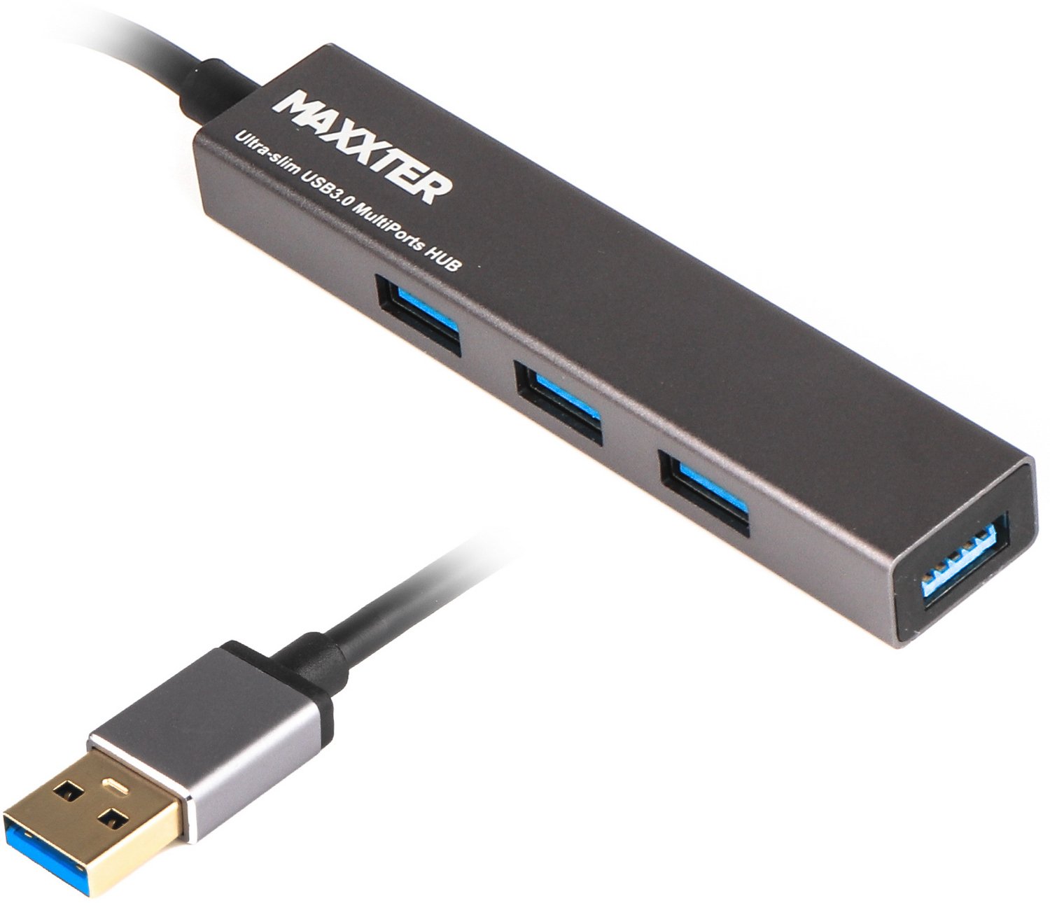 USB-хаб Maxxter USB 4 in 1 (HU3A-4P-02) Grey купить в Украине: Киев, Днепр, Харьков, Одесса ...
