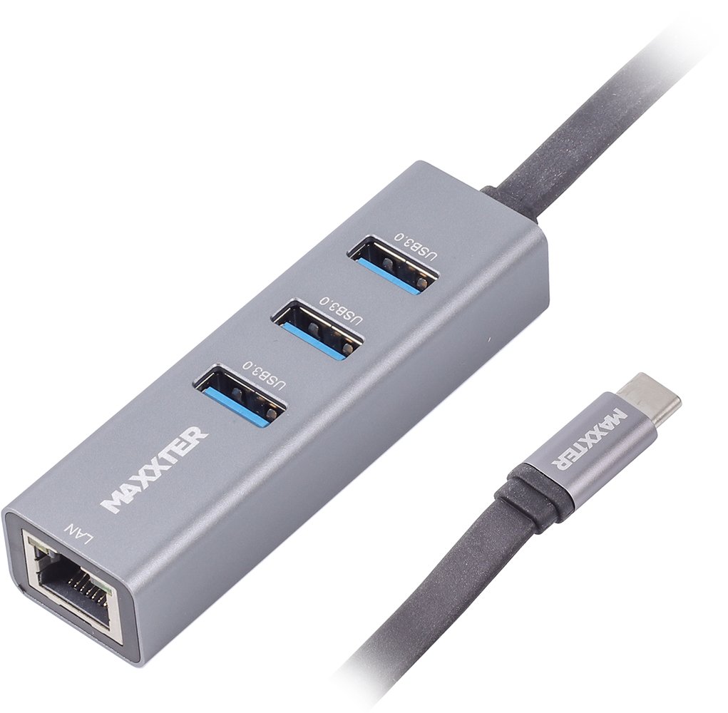 Купить USB-хаб Maxxter USB Type-C 4 in 1 (NECH-3P-02) Grey - цена в Харькове, Киеве, Днепре ...