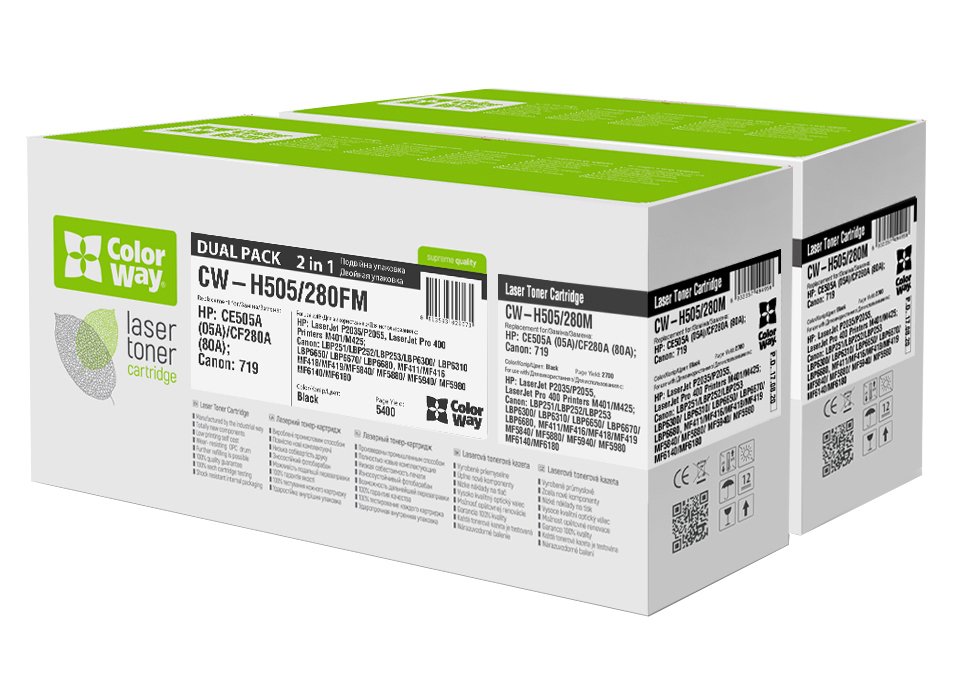 Купити Картридж ColorWay HP CE505A/CF280A Dual Pack (CW-H505/280FM ...
