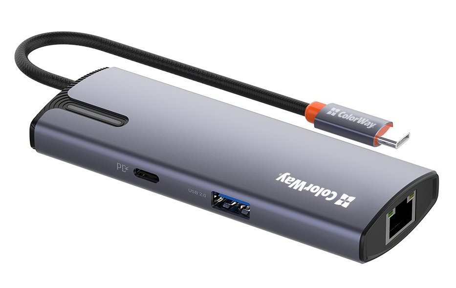 USB-хаб ColorWay USB Type-C 6 in 1 (CW-HUB03) Dark Grey купити в ...