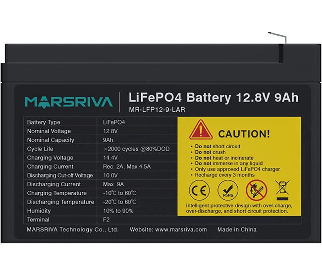Купити Акумуляторна батарея Marsriva 12.8V 9Ah (MR-LFP12-9-LAR) - ціна ...