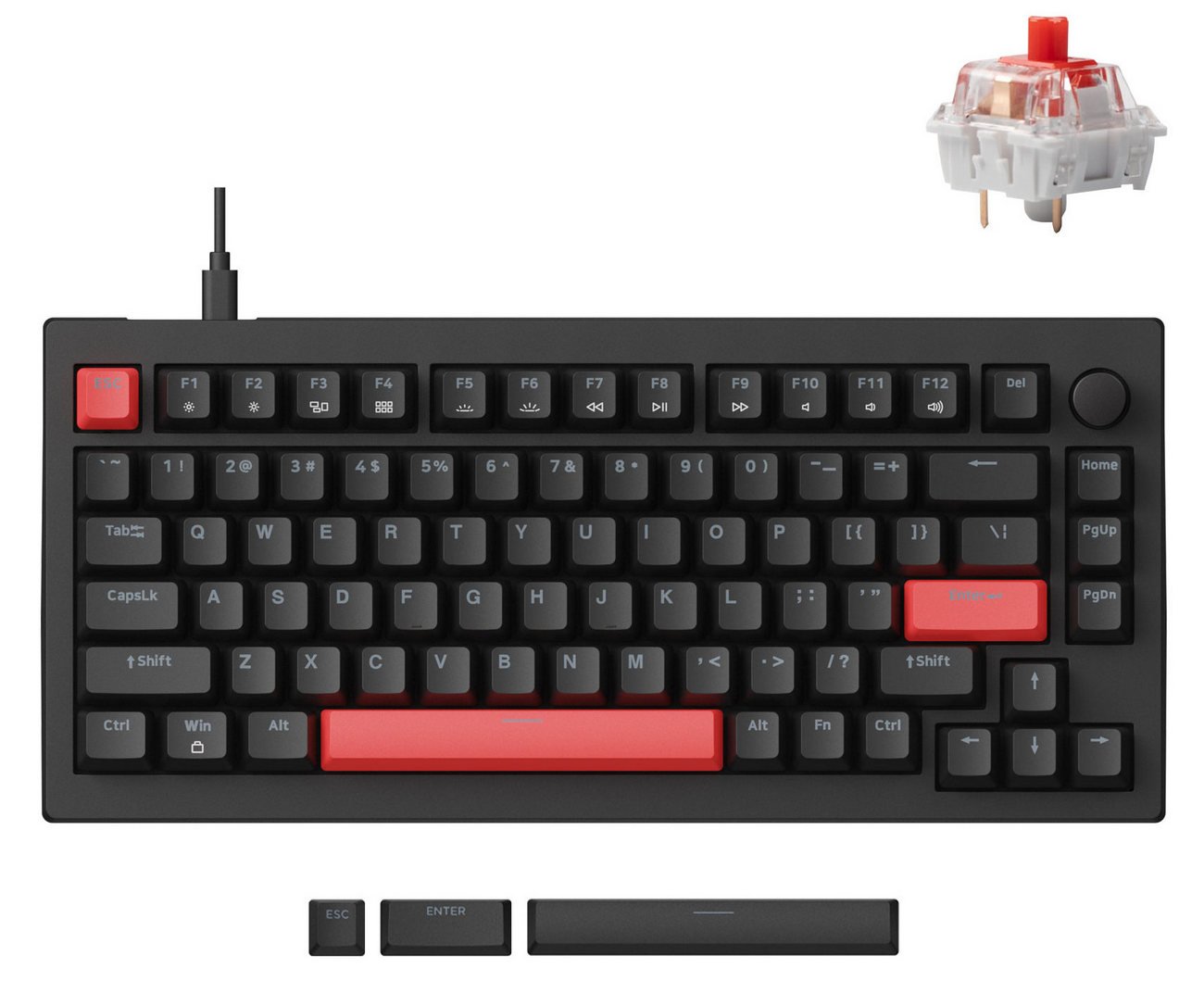 Клавіатура Lemokey X4 84 Key Red Led Keychron Red (X4-A1-UA) Black ...