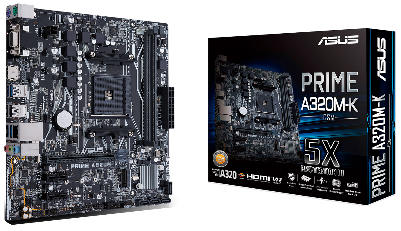 Материнская плата Asus PRIME A320M-K/CSM (sAM4, AMD A320 ...