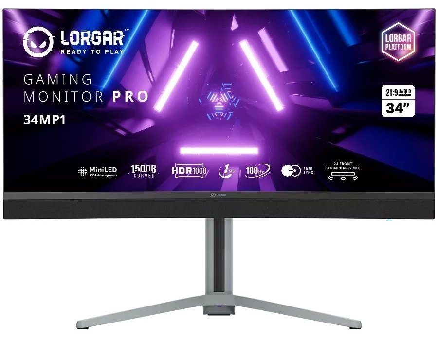 Монітор Lorgar 34" 34MP1 (LRG-34MP1W180C-GY) Milky Gray/Black купити в Україні: Київ, Львів ...