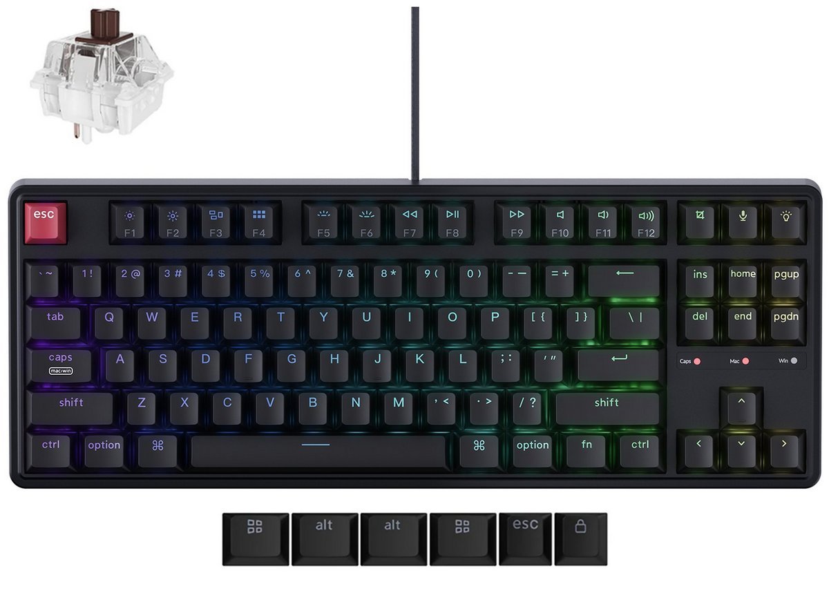 Клавіатура Keychron C3 Pro V2 87 Key RGB Hot-Swap Keychron Super Brown ...