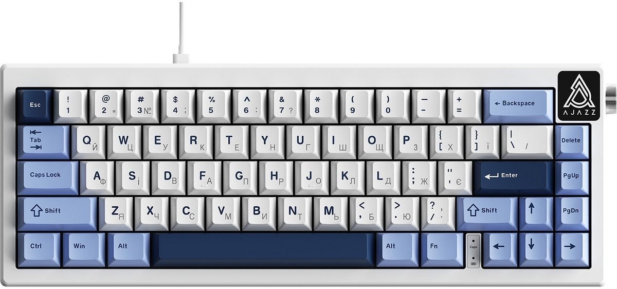 Клавіатура Ajazz AK650 RGB Sea Salt Switch (AK650-SS-BWB) White/Blue ...